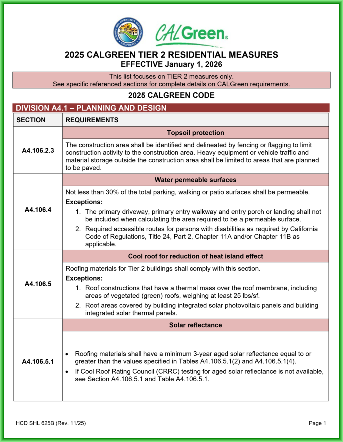 2025 HCD CalGreen Checklist is Here! - CalGreen Energy Services
