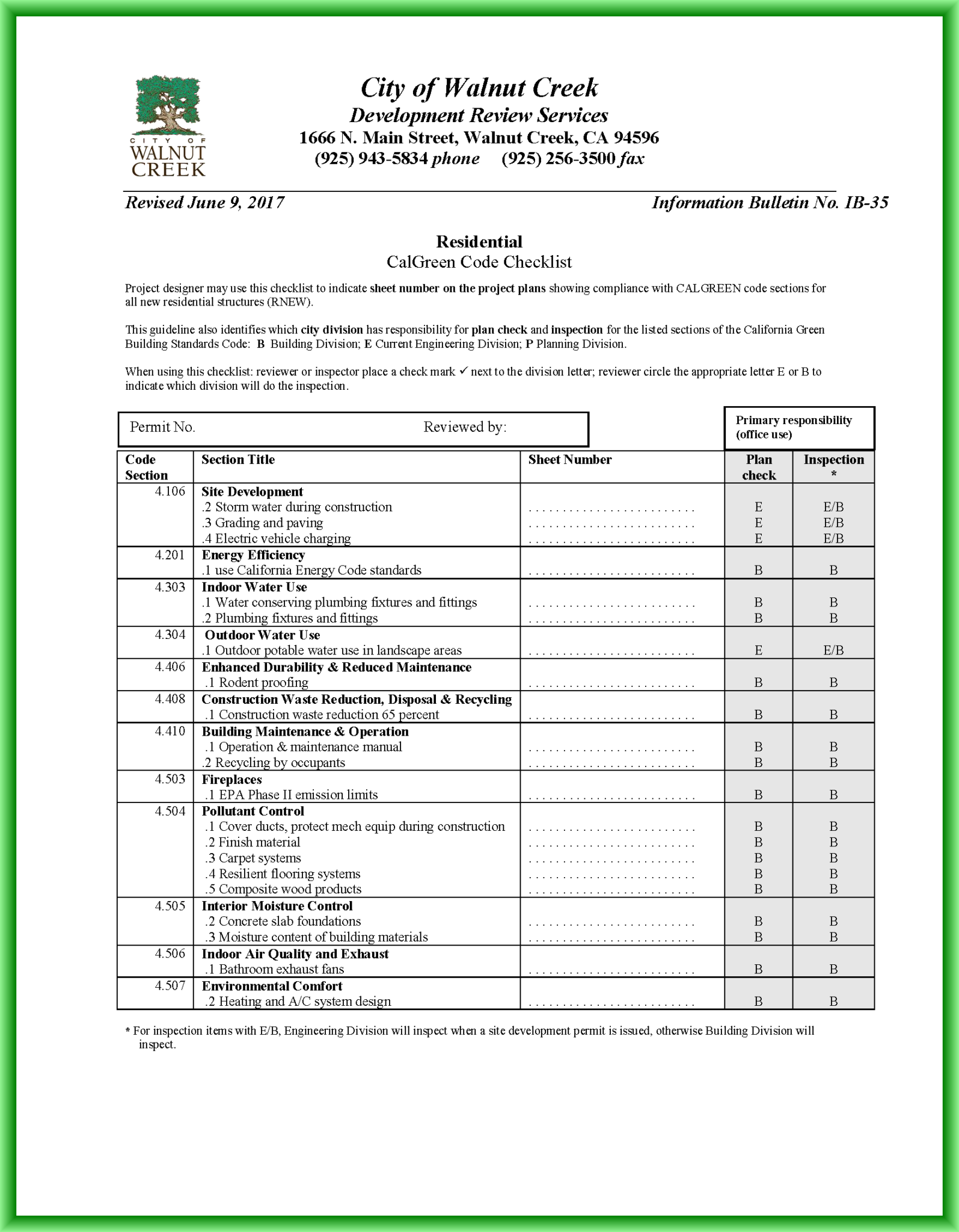 CalGreen for Walnut Creek - CalGreen Energy Services